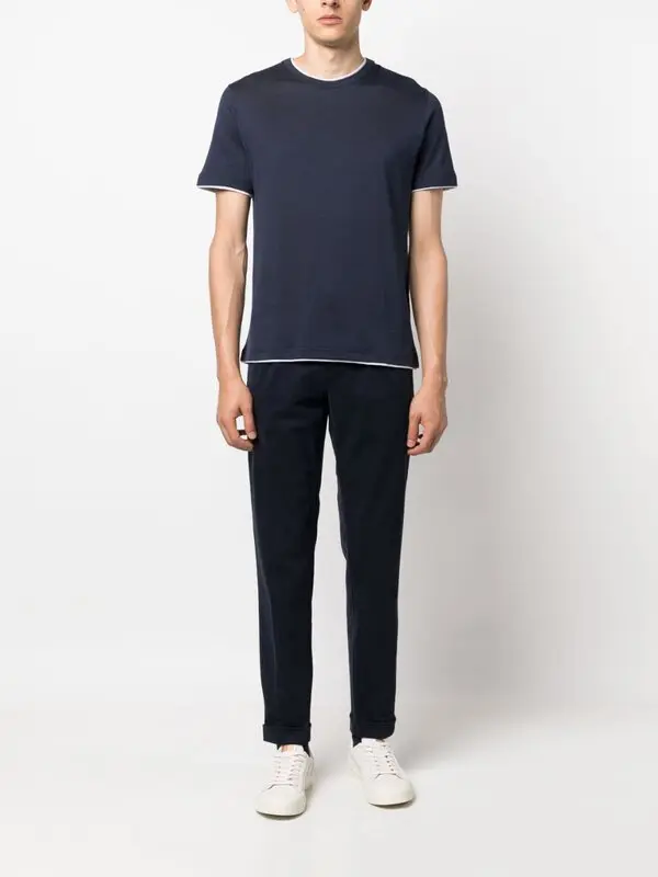 FAY Capri Pince Tailored Trousers - Blue