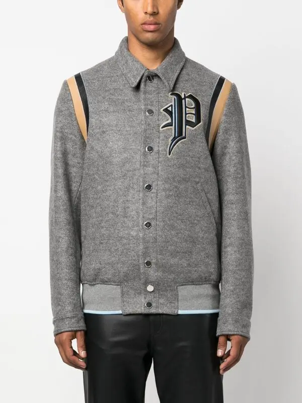 Philipp Plein Logo-appliqué Cotton Bomber Jacket