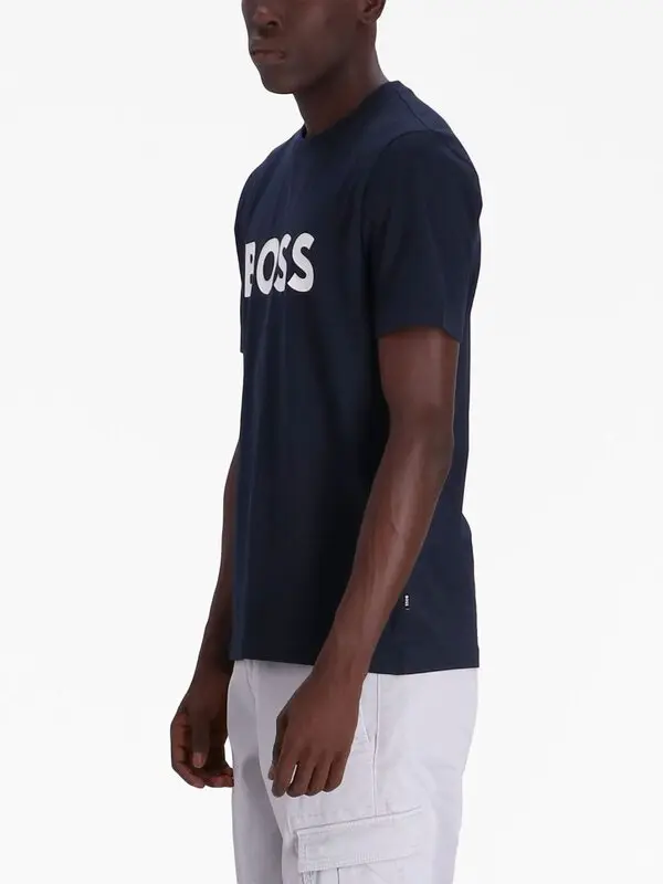 BOSS Logo-print Cotton T-shirt - Blue