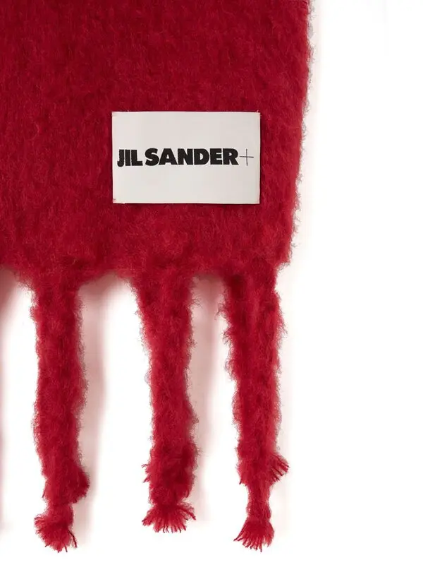 JIL SANDER Logo-patch Chunky-knit Scarf