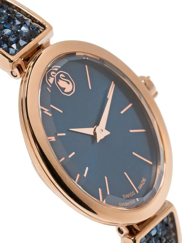 Swarovski Crystal Rock Oval Watch In Blue - 27% Off | Editorialist