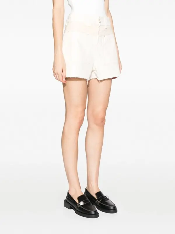 Ba&sh David Paneled Denim Shorts - Neutrals