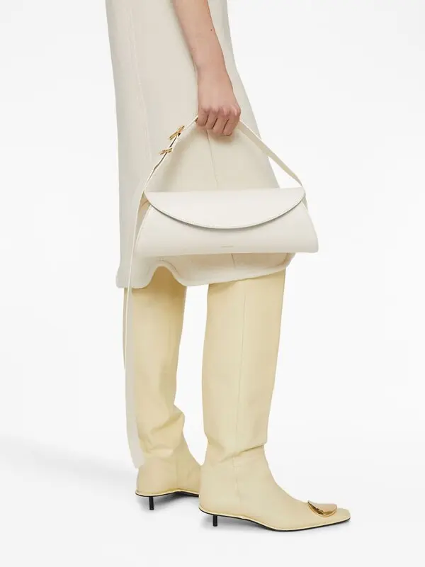 JIL SANDER Large Cannolo Leather Shoulder Bag