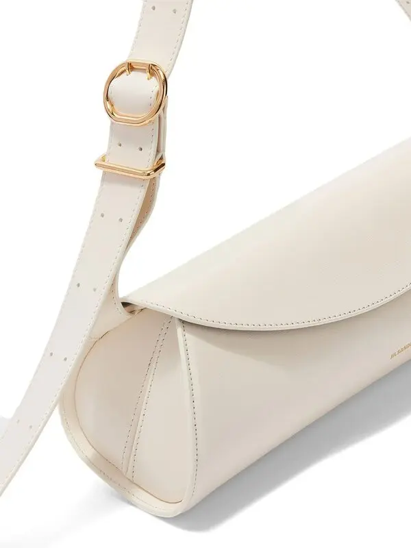 JIL SANDER Large Cannolo Leather Shoulder Bag