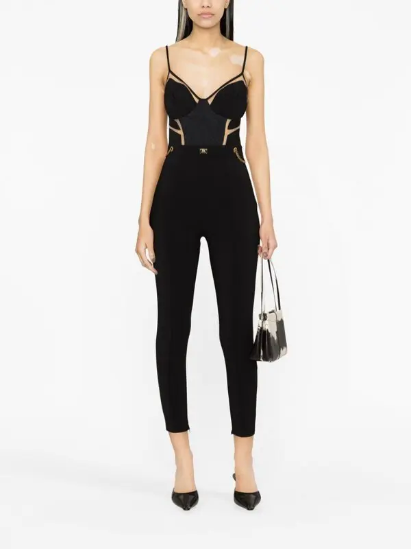 Elisabetta Franchi Tulle-inserts Bustier Jumpsuit