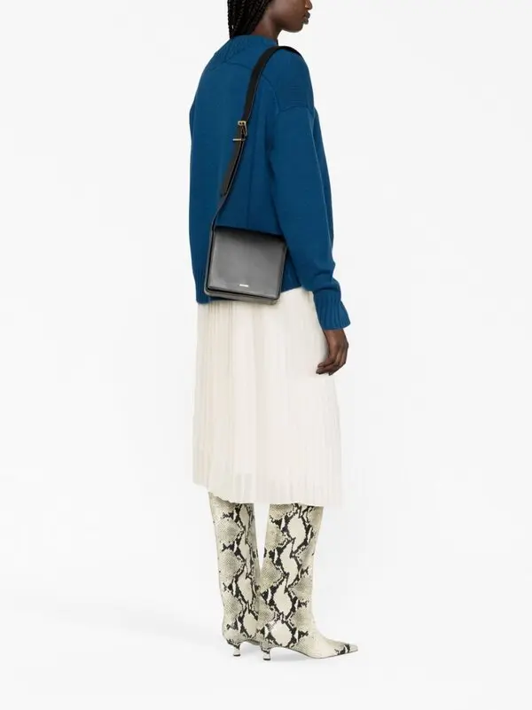 JIL SANDER Logo-stamp Leather Shoulder Bag