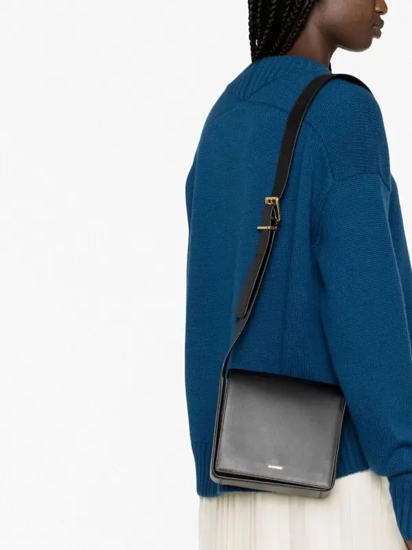 JIL SANDER Logo-stamp Leather Shoulder Bag