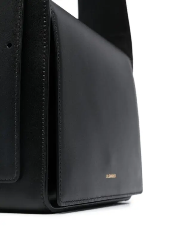 JIL SANDER Logo-stamp Leather Shoulder Bag