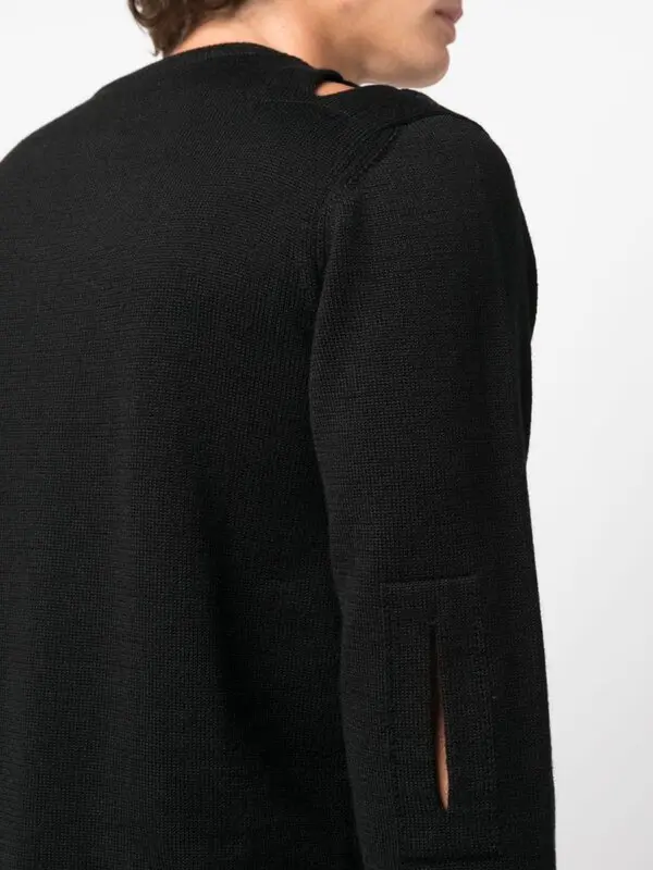 JIL SANDER Cut-out Detail Wool Jumper - Black
