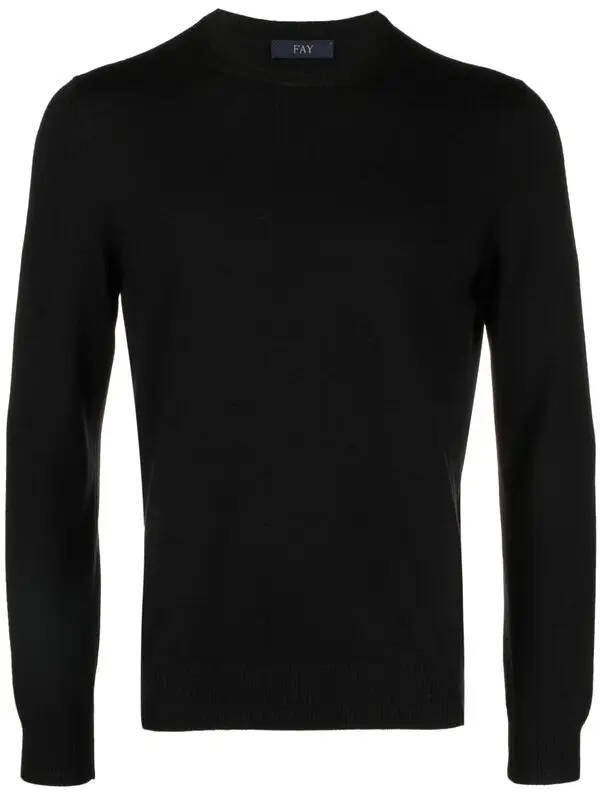 FAY Round-neck Virgin Wool Sweater