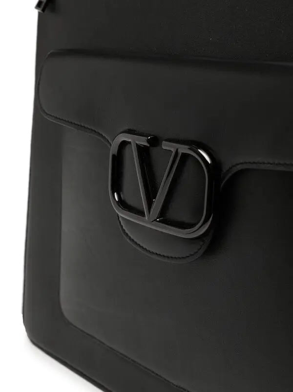 Valentino Garavani Vlogo Leather Briefcase