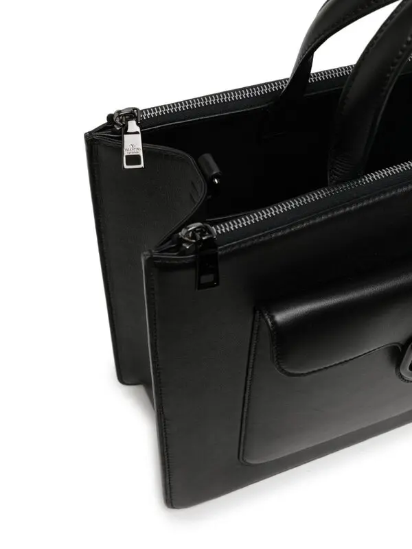 Valentino Garavani Vlogo Leather Briefcase