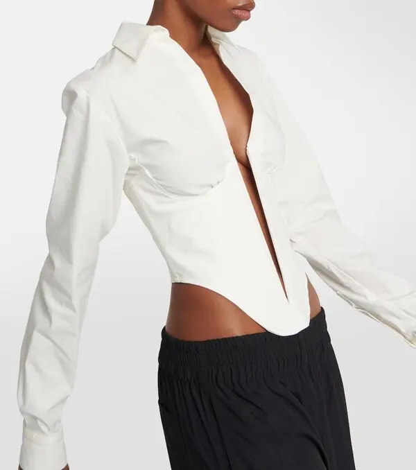 DION LEE Corset Cotton-blend Top