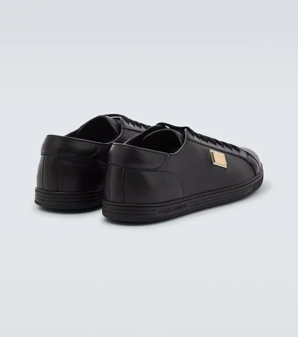 Dolce & Gabbana Saint Tropez Leather Sneakers - Black