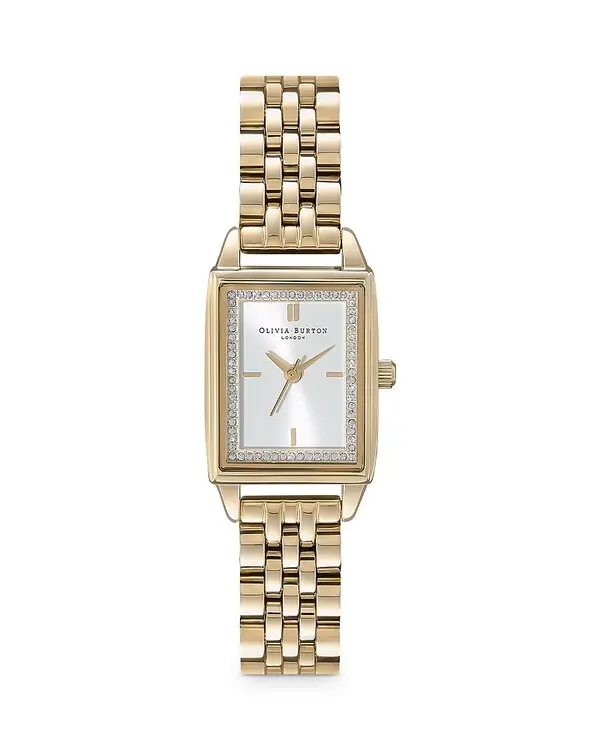 OLIVIA BURTON Rectangle Bracelet Watch, 20.5mm - White/gold