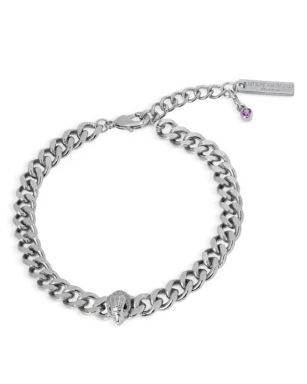 Kurt Geiger Pave Signature Eagle Curb Chain Link Bracelet - Silver