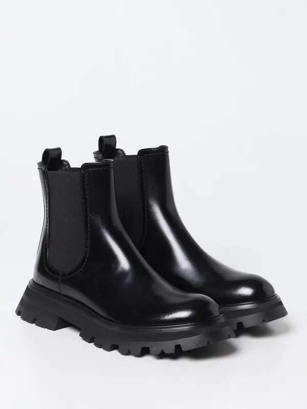 Alexander McQueen Ankle Boots In Brushed Leather