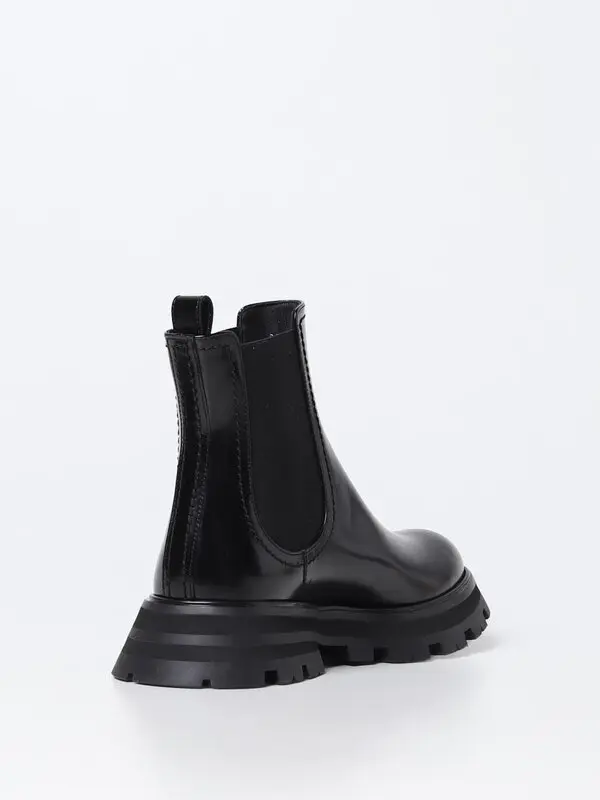 Alexander McQueen Ankle Boots In Brushed Leather