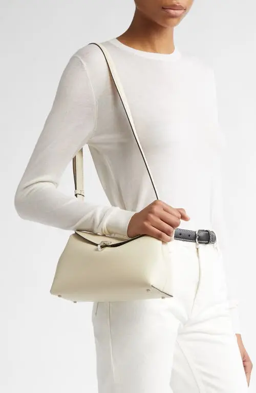 TOTEME T-lock Leather Clutch - Milk
