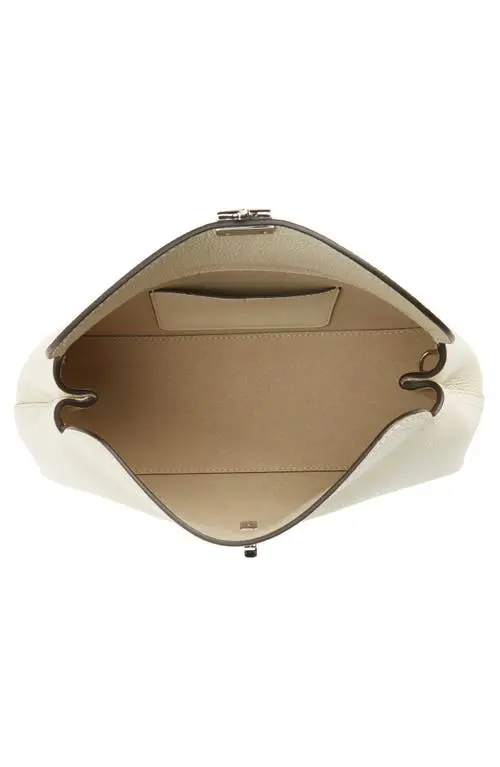 TOTEME T-lock Leather Clutch - Milk