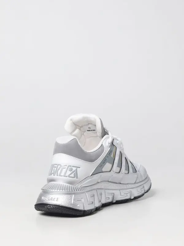 Versace Trigreca Sneakers In Fabric And Leather