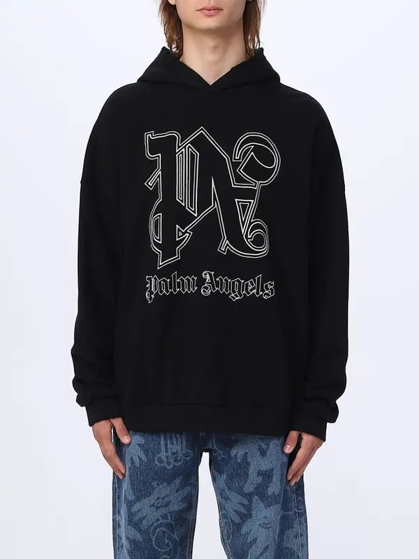 Palm Angels Cotton Sweatshirt - Black