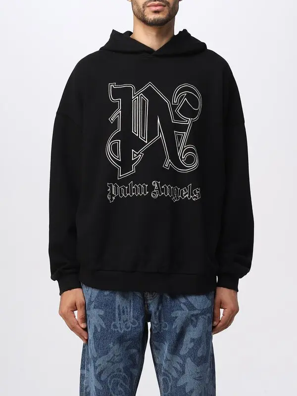 Palm Angels Cotton Sweatshirt - Black