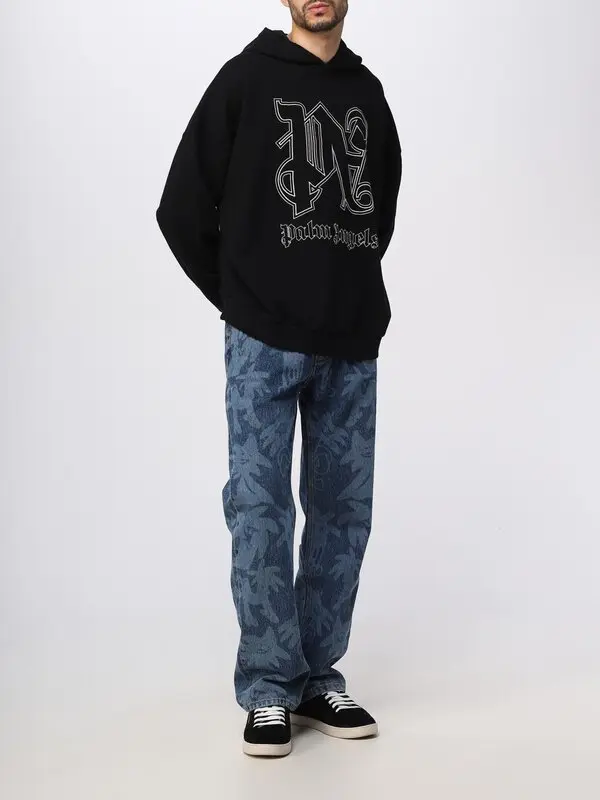 Palm Angels Cotton Sweatshirt - Black