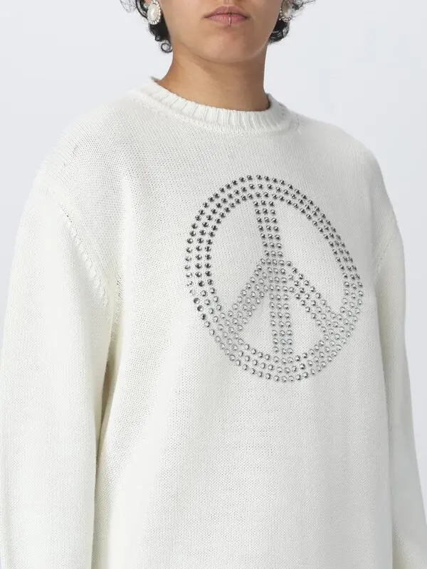 Moschino Embellished Peace Sign Sweater Dress
