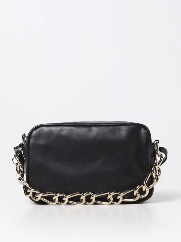 Red Valentino Leather Camera Bag With Chain Detail - Black