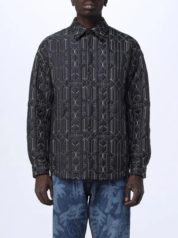 Palm Angels Quilted Nylon Overshirt - Black