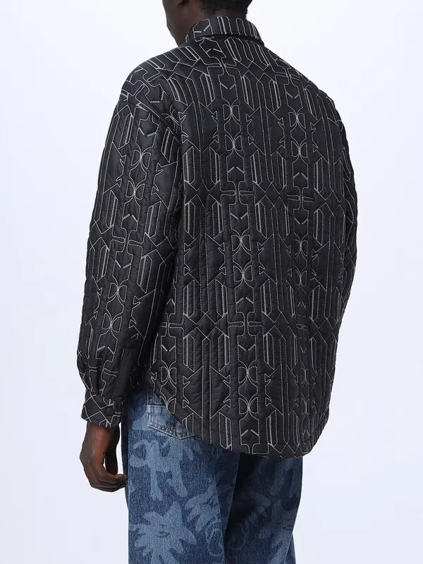 Palm Angels Quilted Nylon Overshirt - Black