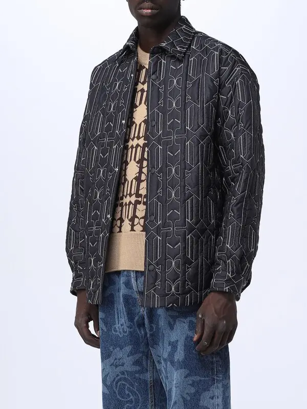Palm Angels Quilted Nylon Overshirt - Black