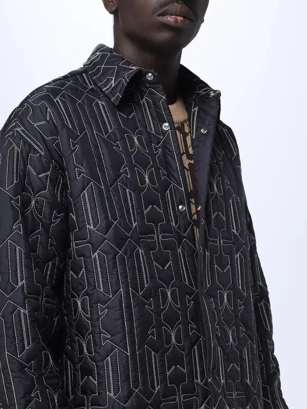 Palm Angels Quilted Nylon Overshirt - Black