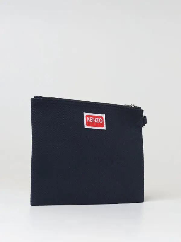 Kenzo Canvas Clutch With Logo - Blue