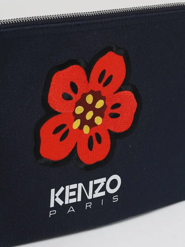Kenzo Canvas Clutch With Logo - Blue