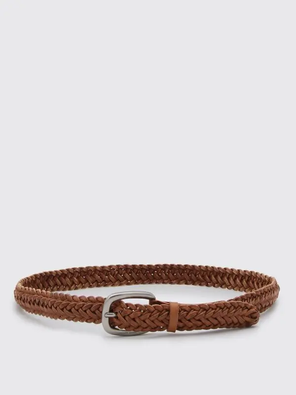 Golden Goose Houston Woven Leather Belt - Brown