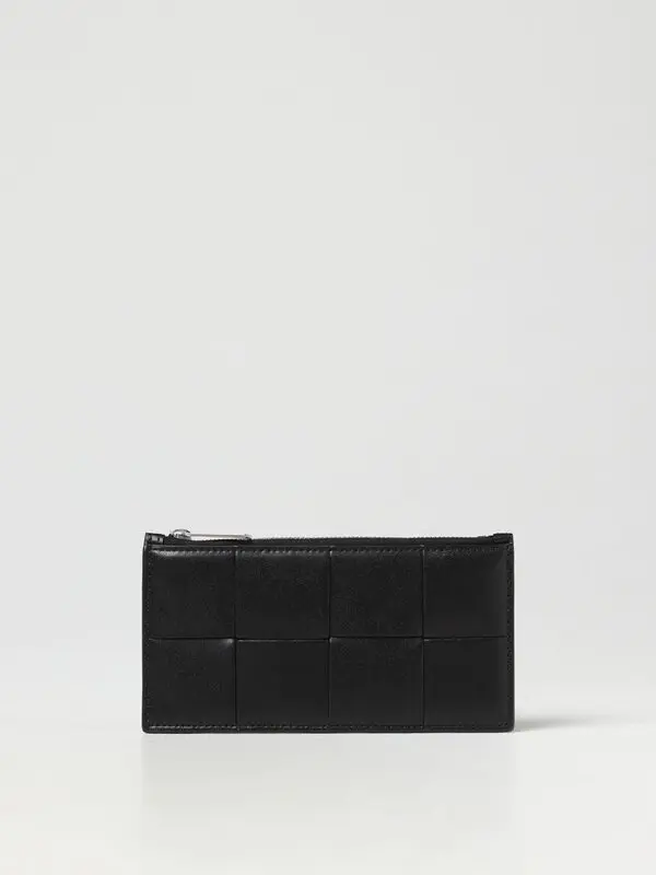 Bottega Veneta Credit Card Holder In Leather - Black