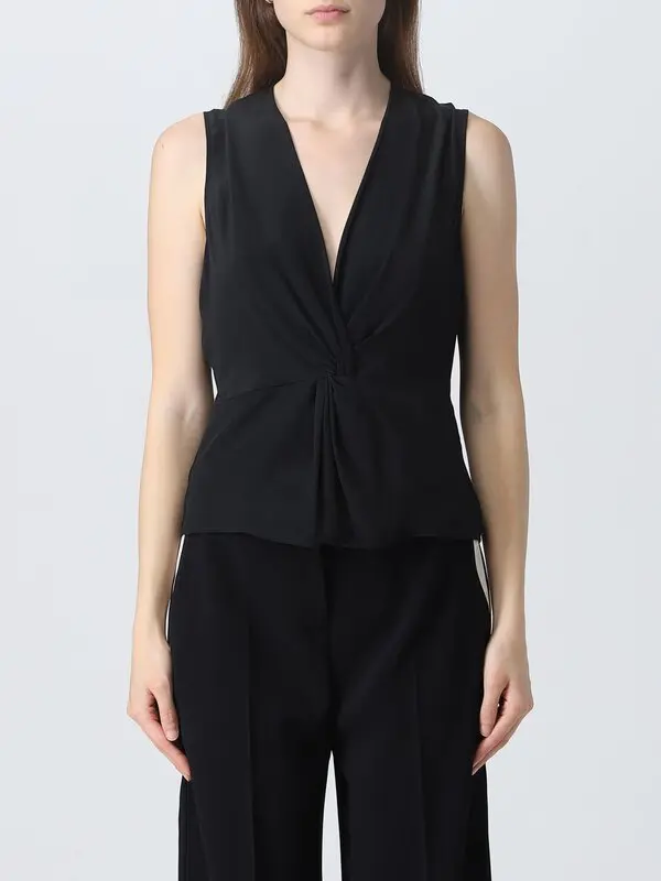 Pinko Sleeveless V-neck Draped Top