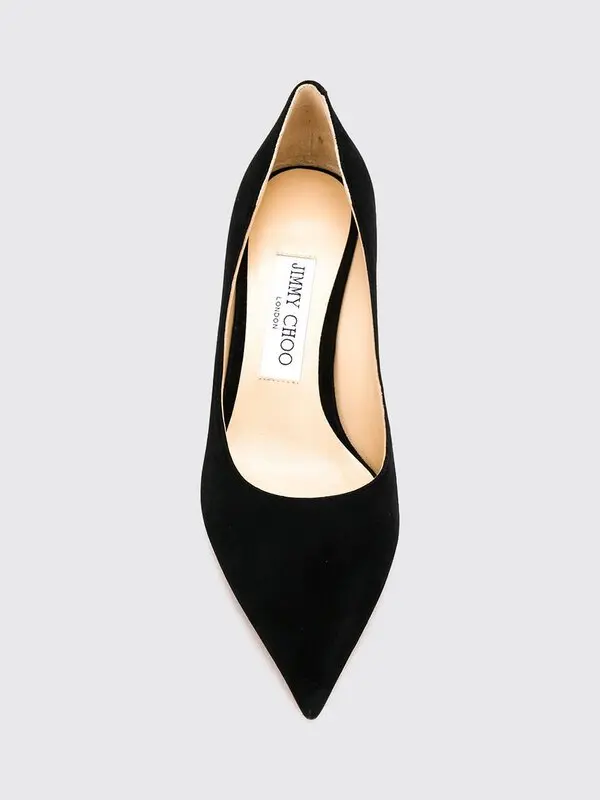 JIMMY CHOO Suede Pointed Toe Pumps - Black