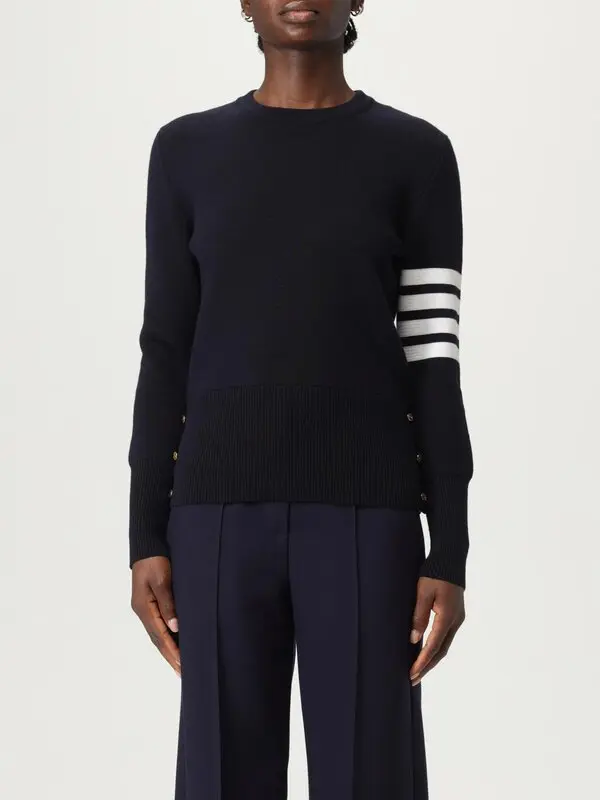 Thom Browne Four-bar Knit Sweater - Blue