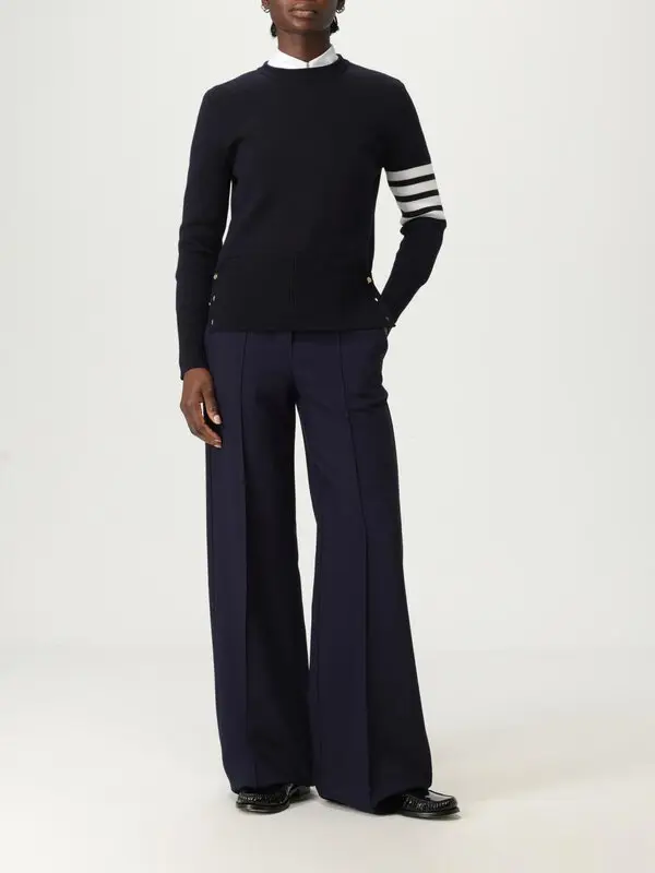Thom Browne Four-bar Knit Sweater - Blue