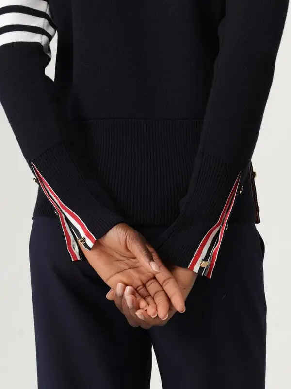 Thom Browne Four-bar Knit Sweater - Blue