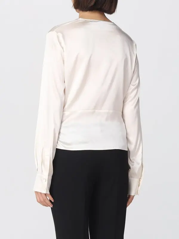 Pinko Long Sleeve V-neck Knot Detail Blouse - Pink