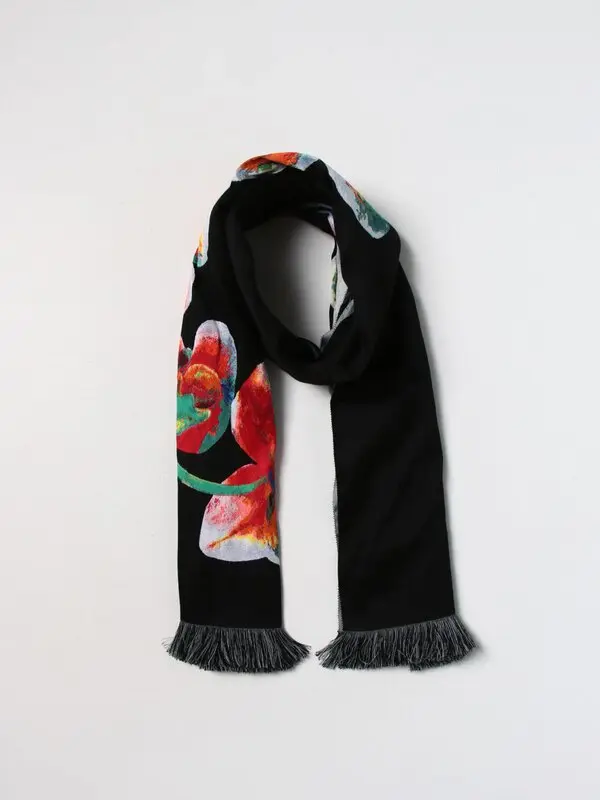 Alexander McQueen Orchid Scarf In Inlaid Wool