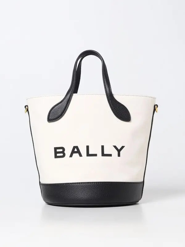 Bally Canvas And Grained Leather Bucket Bag - Beige