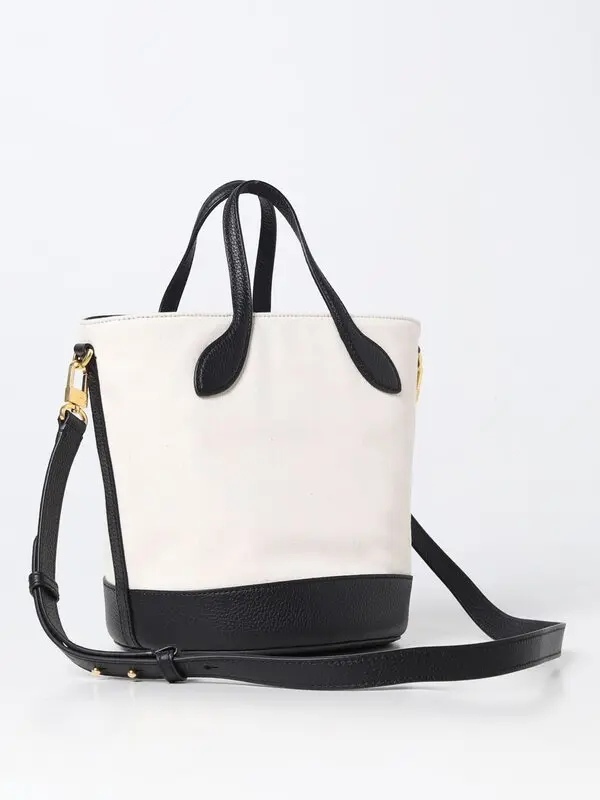 Bally Canvas And Grained Leather Bucket Bag - Beige