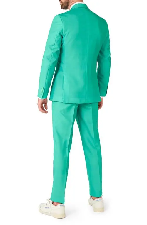 Opposuits Trendy Turquoise Slim Fit Two-piece Suit & Tie Set - Green