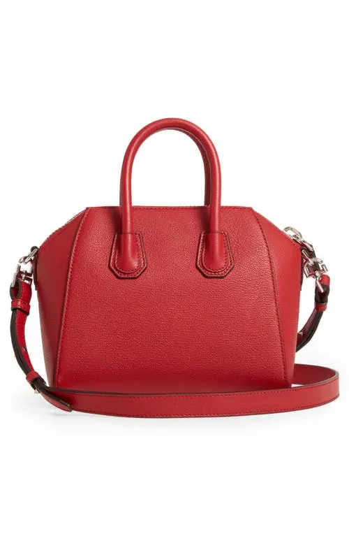 Givenchy Mini Antigona Sugar Leather Satchel - Vermillion