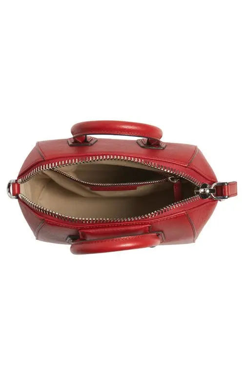 Givenchy Mini Antigona Sugar Leather Satchel - Vermillion